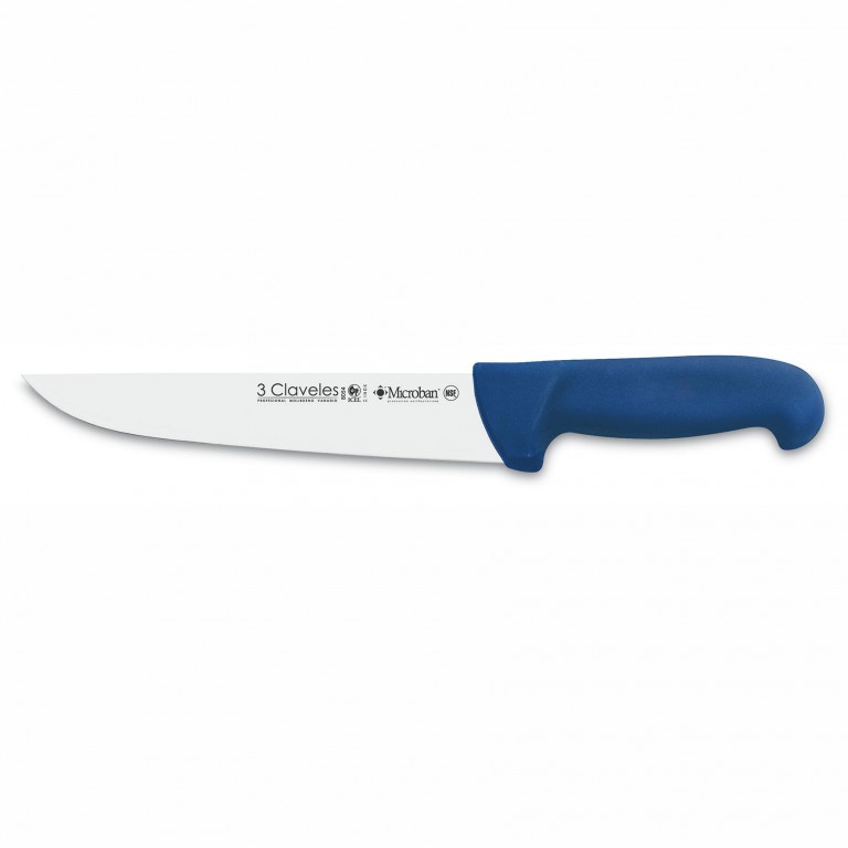 Cuchillo carnicero de 24 cm mango azul Proflex 3 Claveles | Cuchillalia