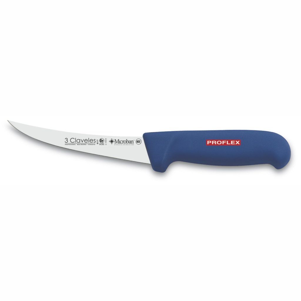 Cuchillo Deshuesador Curvo 3 Claveles 8177 PROFLEX 13 cm Azul
