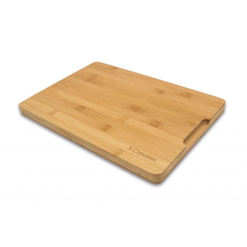 Tabla de madera de bambú 33x23 cm - 3 Claveles 4665 - Cuchillalia