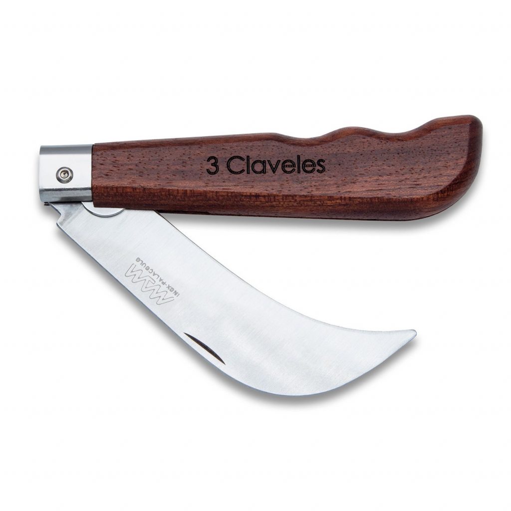 Navaja para recolectar setas con mango de madera - 3 Claveles 1758