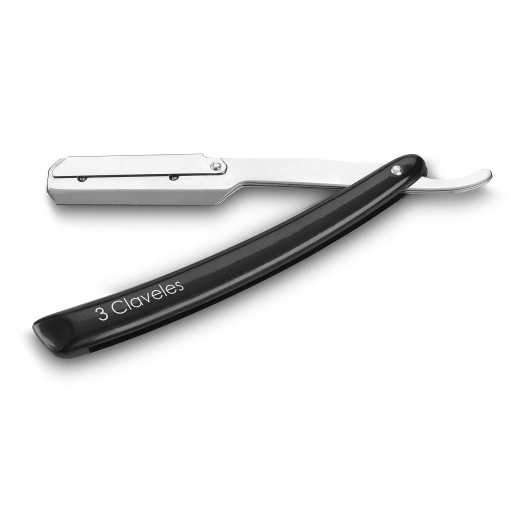 Navaja de afeitar plegable negra - 3 Claveles 12664 - Cuchillalia.com