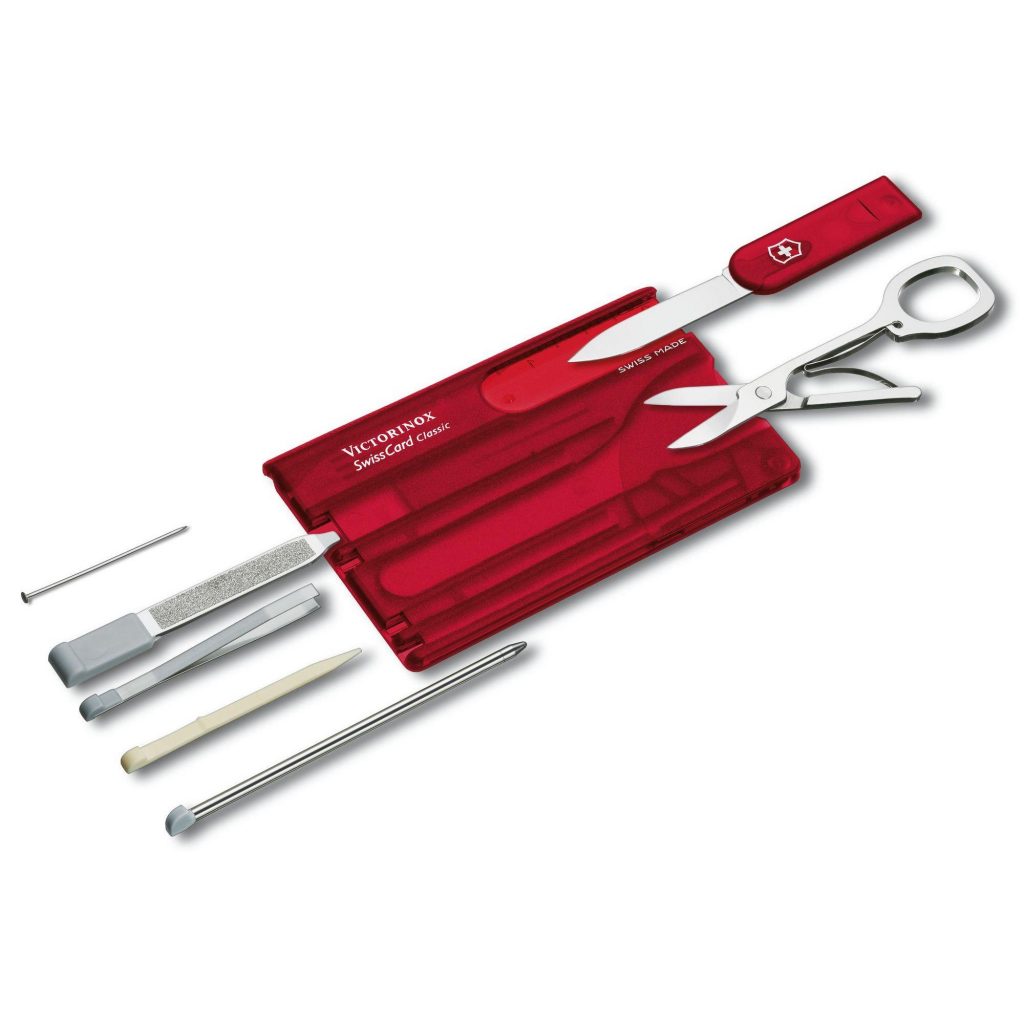 Victorinox Swiss Card Classic rojo transparente - Cuchillalia.com